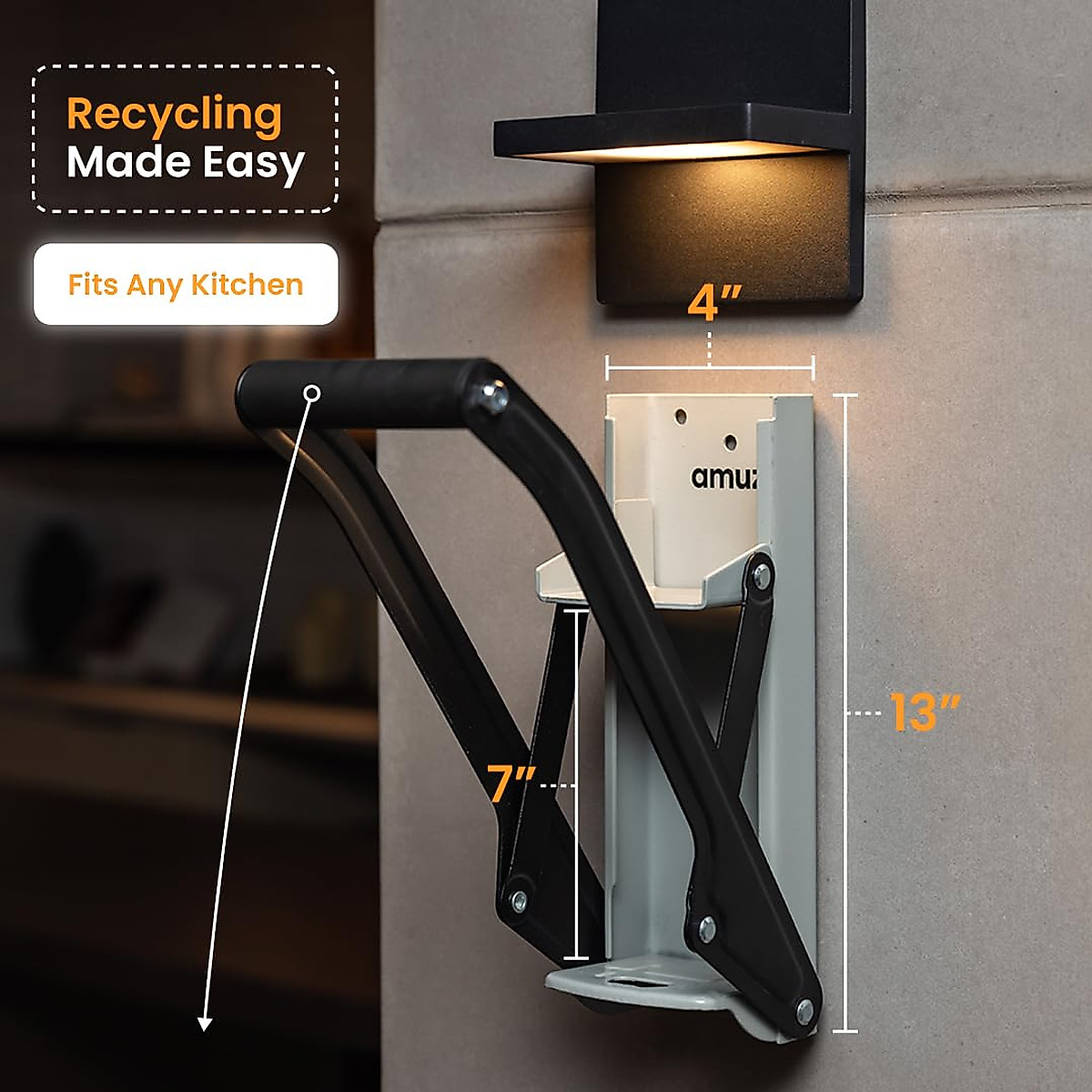 Can Crushers - Wall Mounted Aluminum Can Smasher - Ideal for Garbage Can and Recycling Bin - Outdoor Bar Accessories Must-Have - Home Improvement Essential - Efficient Can Crusher by Amuzi