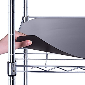 BRIAN & DANY Wire Shelf Liner 14" X 24", Heavy Duty Shelf Liners for Wire Shelving, Waterproof Protector Mats, Set of 5, Black