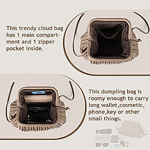 GLITZALL Clutch Purse and Dumpling Bag for Women,Designer Cloud Handbag and Ruched Bag with Detachable Shoulder Strap