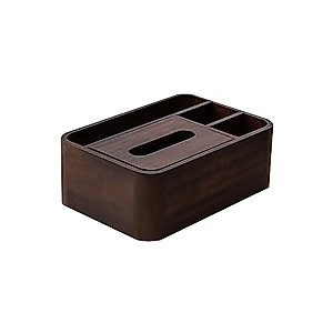 Stylish Tissue Box Black Walnut Tissue Box Decorative Tissue Cover and Modern Tissue Box Holder for Vanity Bedroom Dressers Tables Gifts Modern Tissue Box (Color : Brown, Size : D)