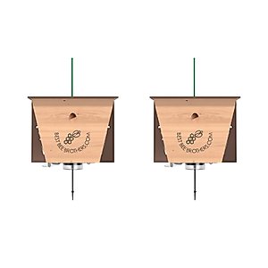 Carpenter Bee Traps for Outside - Carpenter Bee Trap, Turbo Trap 2.0 W/Bee Vault Wood Bee Traps - Carpenter Bee Traps for Outdoors Hanging - Bee Catchers for Outside (Brown, 2 Pack)