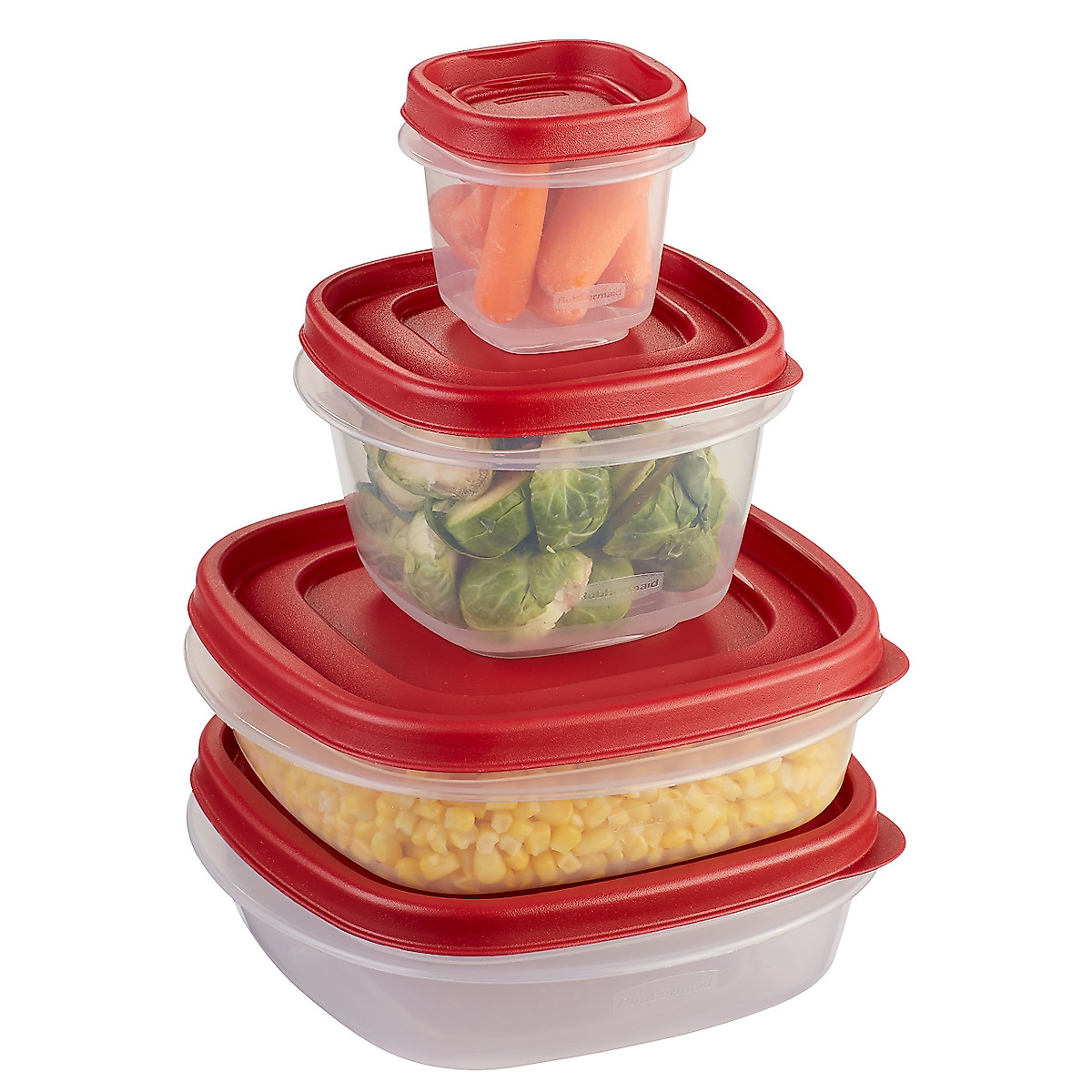 Rubbermaid Easy Find Lids Food Storage Containers, Racer Red, 40-Piece Set