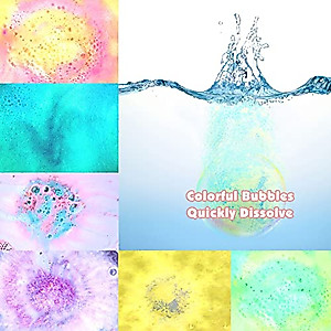 Bath Bombs for Kids with Surprise Inside 6 Large Organic Bubble Kids Bath Bomb with Bracelets and Rings Toys Safe and Natural bathbombs Easter Gifts for 4 5 6 7 8 9 Years Old Girls Birthday Christmas