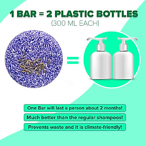 BAMBOEARTH Solid Shampoo Bar And Conditioner Effect Hair Soap – 100% Organic Shampoo Bars For Hair With All Natural Plant Based Essential Oils And Zero Waste Biodegradable Packaging (Lavender)