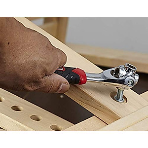 Lichamp 48-in-1 Socket Wrench, Flexible Multi Functional Dog Bone with Rubber Handle, 360 Degree Rotating Head, Any Size Standard Spanner Tool for Home Auto Repair And More