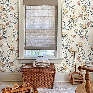 JiffDiff Boho Floral Wallpaper Peel and Stick Wallpaper Removable Wallpaper Wall Decor Home Decor Wall Art Printable Wall Art Room Decor (Fantasy Dream)