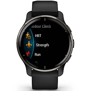 Garmin 010-02496-01 Venu 2 Plus GPS Smartwatch, Slate Bezel with Black Silicone Band Bundle with Premium 2 YR CPS Enhanced Protection Pack and Tech Smart USA Fitness & Wellness Suite