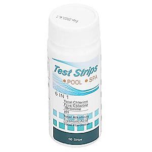 Vomeko 50Pcs Water Test Strip 6‑in‑1 PH Value Hardness Test Strip Pool Test Strip for Aquarium Pond, Quick and Accurate Water Quality Measurement.