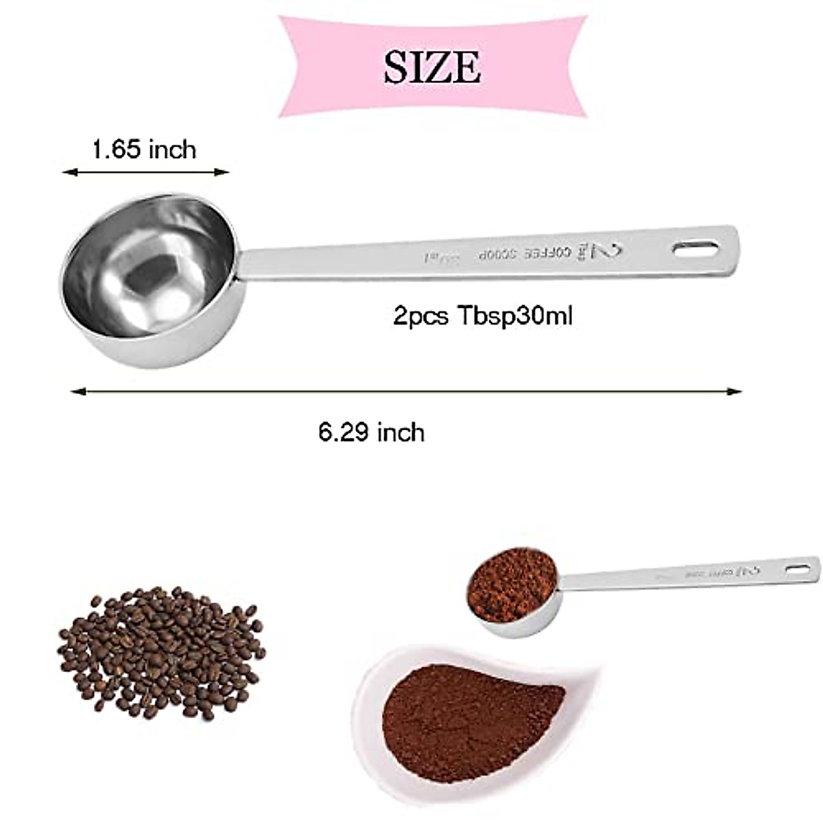 WoYous Tea Scoop, 5 Pcs Tea Scoop For Loose Tea Set Stainless Steel Silver Tea Measuring Spoon Tea Bag Squeezer and Small Tea Scoops for Home Tea Coffee Milk Sugar