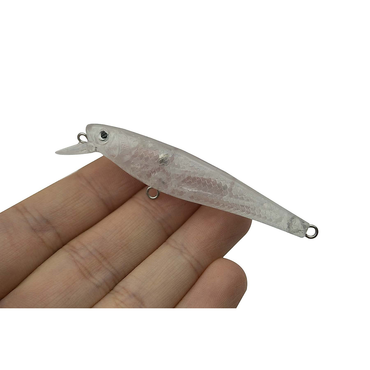 10PCS Unpainted Lure Blanks 3.26g 6.8cm with Free 3mm Special Eye Crankbait Simulation Blank Body Clear Hard Baits Trout Salmon Minnow Lure Popper Lures Topwater Freshwater LQN25