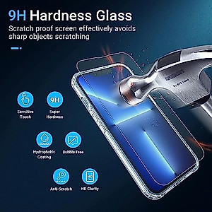 GLIMALL [5 in 1 Designed for iPhone 13 Clear Case with Screen Protector[2 Pack] +Camera Lens Protector[2 Pack], Military Grade Drop Protection Transparent Cover 6.1 Inch