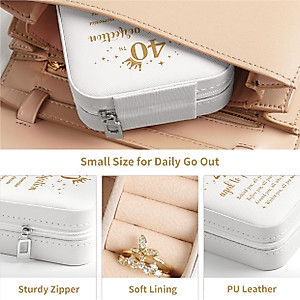 Pandasch 40th Birthday Gifts for Women - Travel Portable Jewelry Box Gifts for Mom Wife Friend Sister Aunt - Unique Gifts Ideas for 40 Year Old Birthday - Fabulous 40 Year Old Birthday Gifts for Her