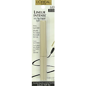 L’Oréal Paris Makeup Lineur Intense Felt Tip Liquid Eyeliner, liquid eyeliner, felt tip applicator, precise bold lines, intense color, ophthalmologist-tested, fragrance-free, Black Mica, 0.05 fl; oz.