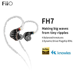 FiiO FH7 Hybrid In-Ear Monitors (Black) (Renewed)