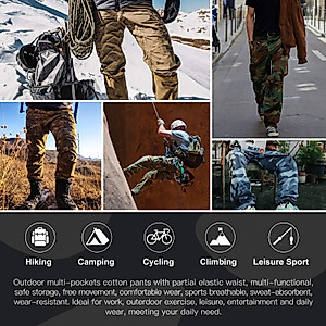 BOJIN Men's Cargo Pants Casual Military Army Camo Relaxed Fit Cotton Combat Camouflage Cargo Work Pants with 8 Pockets(CK026)- Camo Grey 38