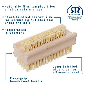 Redecker Tampico Fiber and Beechwood Nailbrush, 3-5/8 inches