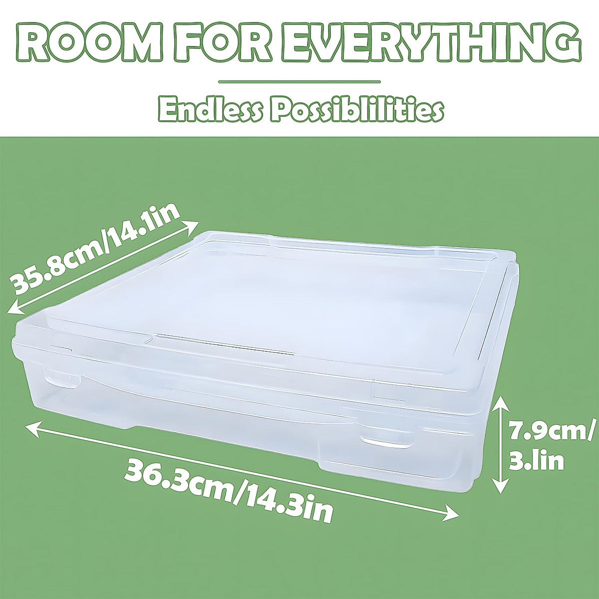 12" x 12" Scrapbook Paper Storage Case, Plastic Scrapbook Box, Clear Scrapbooking Organizers and Storage, Scrapbook Containers to Organize Scrapbook Paper, Art and Craft Supplies, 1 Pack