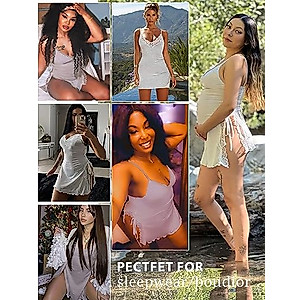 Avidlove Women Sexy Nightgown Chemise Night Gown Lace Nighty Modal Slip Lingerie Lace Sleepwear(Grey,XXL,With G-string)
