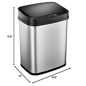 Insignia - 3 Gal. Automatic Trash Can - Stainless Steel