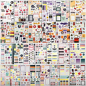 Gold Foil Planner Stickers, 27 Sheets/1230+ Stickers - Seasonal, Inspirational, Motivational, Holiday, Decorative Stickers for Planner Organizer Journal Calendars -Cute Aesthetic Stickers (Upgrade)