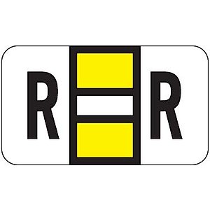 Doctor Stuff - File Folder Labels, Ringbook Sheets, Alphabet Letter R, POS 2000 - PP3R Match Compatible Alpha Stickers, Yellow, 15/16" x 1-5/8", 240 Labels per Pack