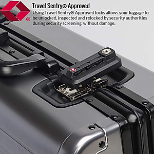 Sindermore Luggage, Aluninum Hardside Suitcase With TSA Lock (Grey, 25 inch Checked Medium)