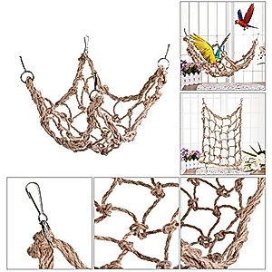 Litewoo Bird Rope Perch Swing Climbing Net Toy Parrot Hammock for Cockatiels Conures Budgie Parakeet Cockatoo Rat Gerbil Chinchilla L