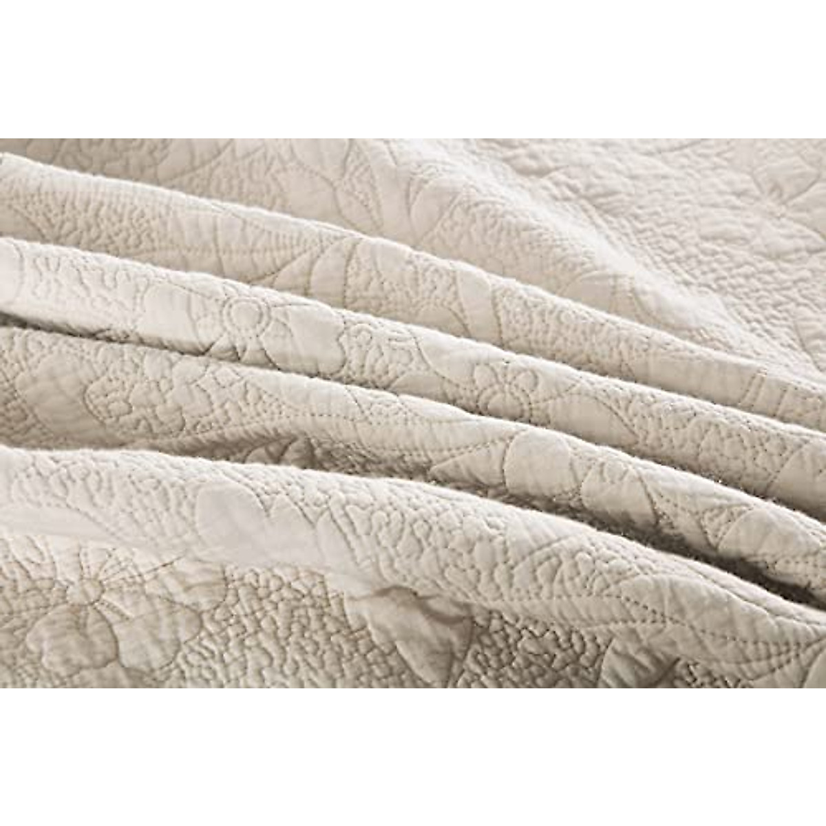 Brandream 6PC Cotton Quilt Bedding Set Queen King Size Cotton Queen Size Bedspreads Scalloped Farmhouse Quilts Set