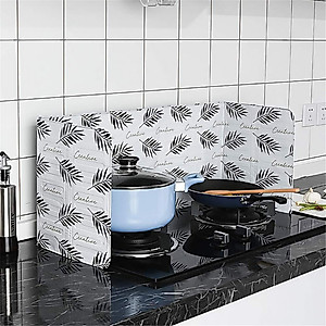 Horuhue Anti Splatter Shield Guard Oil Splash Guard Aluminum Foil Oil Block Oil Barrier Stove Cook Anti-Splashing Oil Baffle Heat Insulation Kitchen Utensils (White)