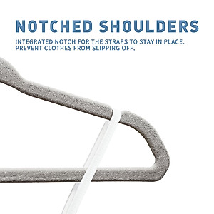 ELAORY Baby Hangers, Kids Hangers, 15 Pack Kids Velvet Hangers, Velvet Baby Hangers, 11 Inch Non Slip Hangers, Childrens Velvet Hangers, Baby Clothes Hangers for Shirts, Pants & Dresses (Gray)