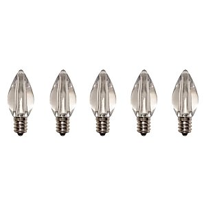 EZLS C7 Blue Transparent SMD LED Bulbs - 5 Pack Smooth Lens Blue Transparent C7 Replacement Bulbs