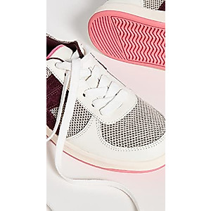 Tory Burch Women's Hank Court Sneakers, New Cream/Plum/Plum, Purple, Off White, 8 Medium US