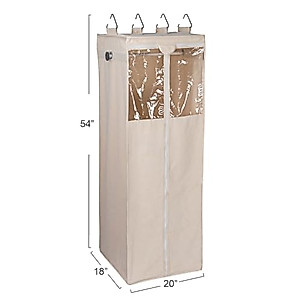 Household Essentials, Natural Cedarline Hanging Wardrobe, Heavy-Duty Cotton Canvas, Breathable, Versatile