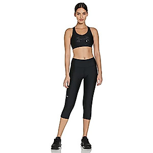 Under Armour Women's HeatGear Armour High Waisted Pocketed No-Slip Capri Leggings , Black (001)/White , X-Large