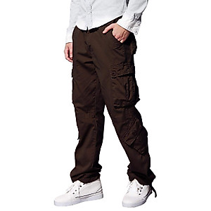 Match Men's Wild Cargo Pants(Brown,30)