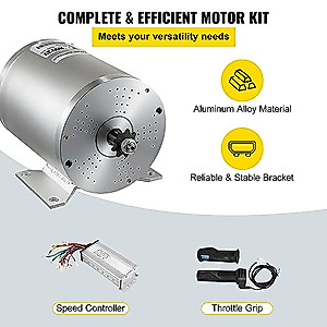 RibasuBB 3000W Electric Brushless DC Motor Kit, 72V 6600RPM 24 Mosfet BLDC Brushless Motor Kit with 80A Brushless Controller for Go Karts E-Bike Electric Throttle Motorcycle Scooter
