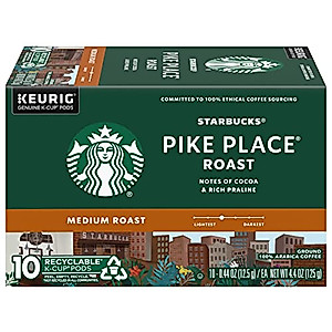 Starbucks Pike Place Roast Medium Keurig K-Cups - 0.44 oz - 10 ct - 2 pk