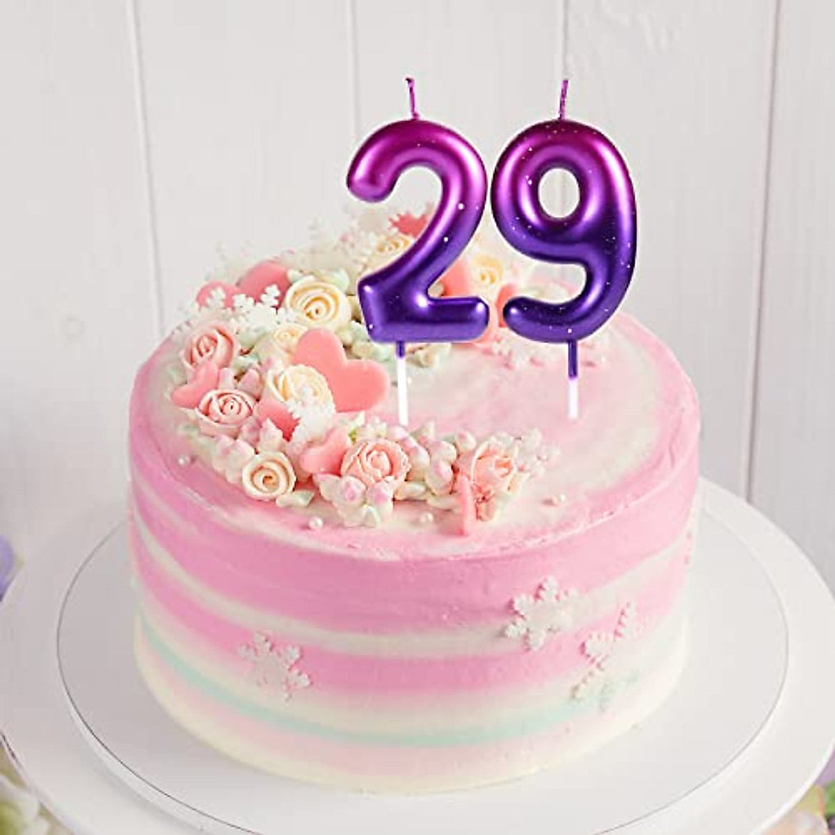 LUTER 2.36 Inches Purple and Blue Number Candle, Numeral Birthday Candles Galaxy Gradient Candles Wax Cake Toppers Decorations for Mermaid Themed Party Birthday Wedding Anniversary (9)