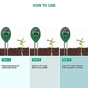 Soil pH Meter,Soil Moisture Meter,Tester Gardening Tool Kits for Garden, Farm, Lawn, Indoor & Outdoor