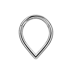 FANSING G23 Titanium Septum Jewelry 16g Septum Rings for Women Teardrop Septum Clicker Silver Septum Ring 16 Gauge 8mm Daith Piercing Jewelry Triangle Septum Ring