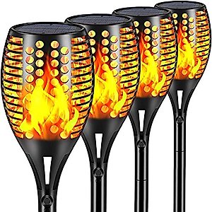 Aityvert Upgraded Larger Solar Torch Lights, Waterproof Outdoor Dancing Flames Lights, Flickering Flames Garden Lights, Landscape Decoration Pathway Patio Lights 43" 96 LED (4 Pack)