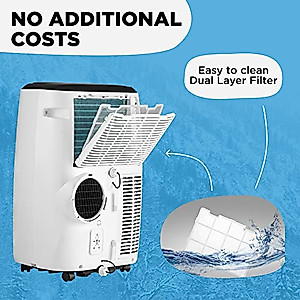 AIRO COMFORT Portable Air Conditioner 14000 BTU for Room 700 sq. ft, Floor Standing AC Unit with Remote Control & DYI Installation Kit