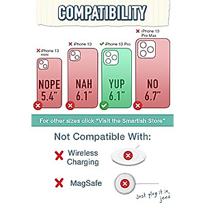 Smartish iPhone 13 Pro Wallet Case - Wallet Slayer Vol. 2 [Slim + Protective] Credit Card Holder with Kickstand - Black Tie Affair