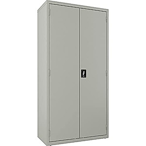 Lorell Steel Wardrobe Storage Cabinet, Light Gray