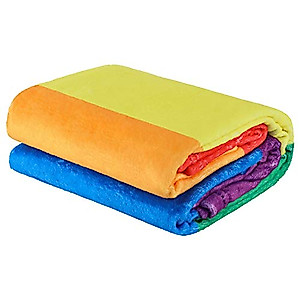 Pride Throw Blanket, Gay Pride Flag Blanket, Super-Soft Extra-Large LGBT Rainbow Pride Blanket (50 in x 60 in) Warm and Cozy Throw for Bed, Couch or Sofa, Gay Pride Accessories, Lesbian Pride Blanket