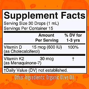 USDA Organic Cocomelon Vitamin D3 K2 Liquid Drops for Toddlers & Toddler Liquid Zinc Bundle by MaryRuth's | Calcium Absorption | Strong Bones | Zinc Sulfate for Immune Support | Vegan