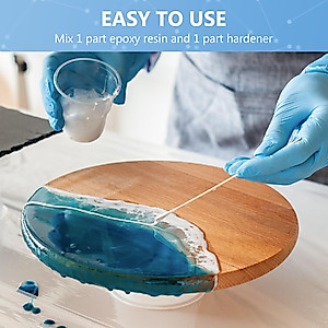 Epoxy Resin Crystal Clear 1 Gallon Kit, Self Leveling Bubbles Free Coating and Casting Resin and Hardener for Countertop, Table Top, Crafts, DIY Art, Wood, Jewelry, Molds, Bar Top 1:1 Ratio