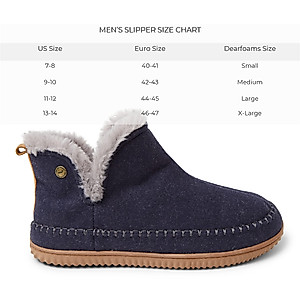 Dearfoams Alpine Men's Brixen Boot Slipper, Navy Heather, Large