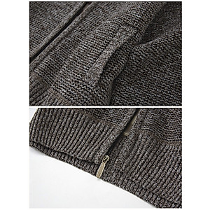 Gioberti Boy's Knitted Full Zip Cardigan Sweater with Soft Brushed Flannel Lining, Melange Coffee, Size 5