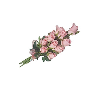 Silk Flower Garden 1 Dozen Long-Stem Rose Buds 22", Pink